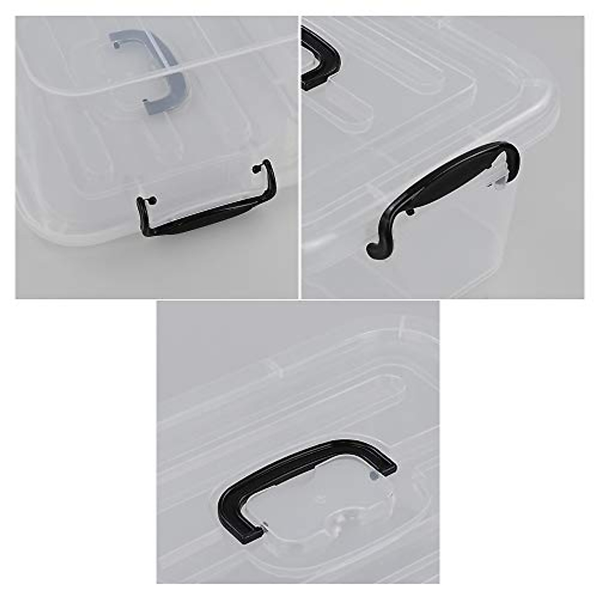 EudokkyNA 8 Liter Plastic Storage Box with Handle, 2-Pack Clear Storage Bin