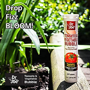 Dr. Joe Tomato & Vegetable Bubble Plant Food - Water Soluble Fertilizer (14 Fizzing Tablets, Makes 14 Gallons, 14-14-17)