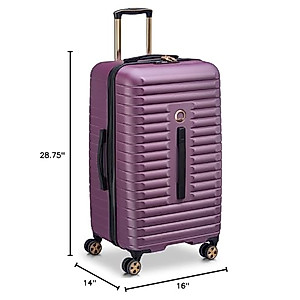 DELSEY PARIS Cruise 3.0 Hardside Expandable Luggage with Spinner Wheels, Plum, Checked 26 Inch Trunk
