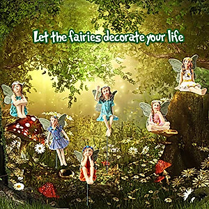 Yulejo 18 Pieces Garden Miniatures Fairies Mini Garden Figurine Fairies Decor Outdoor Resin Miniature Garden Accessories House Tree Mini Fairies Figure Fairy Garden Accessories for Home Decoration