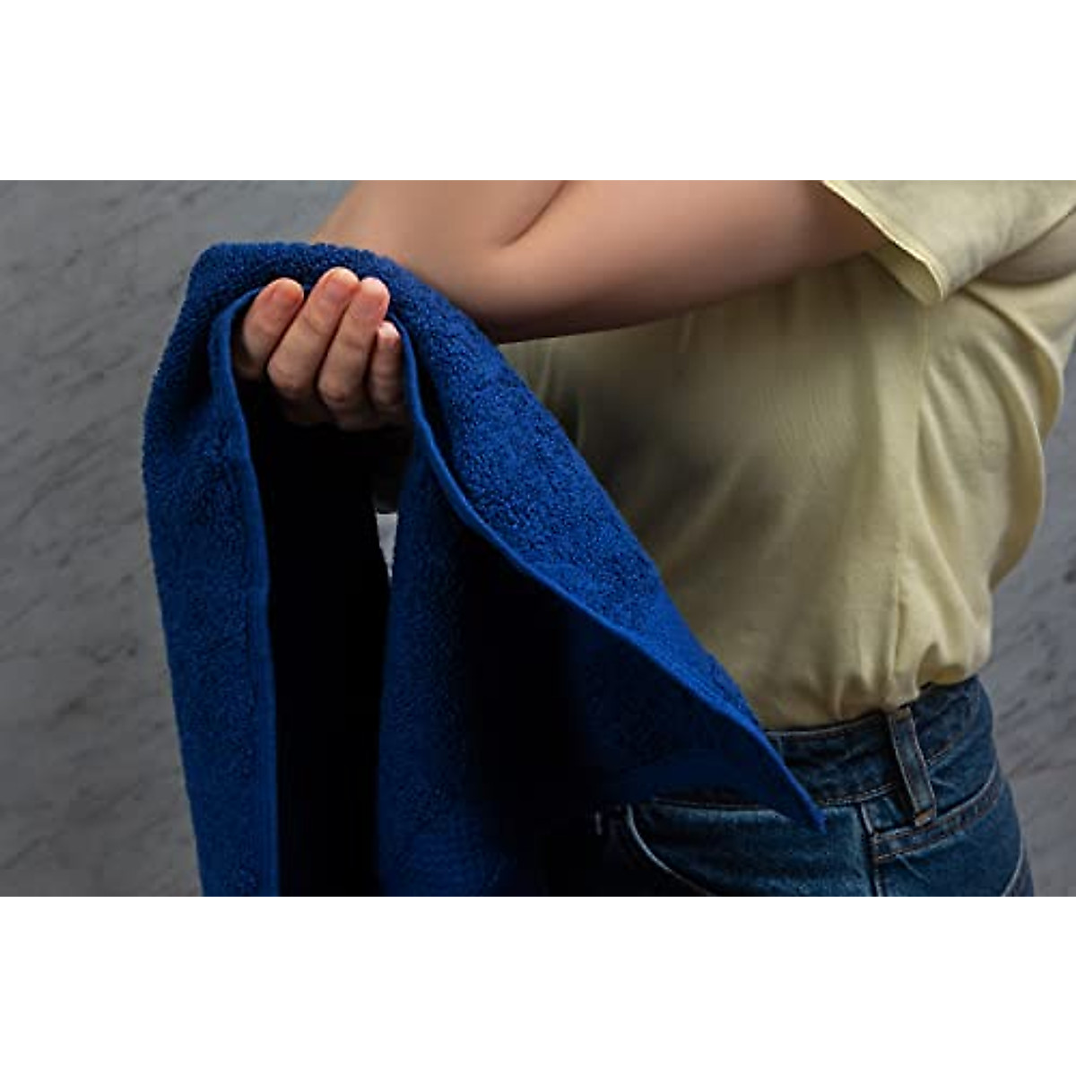 AKTI Premium Hand Towels for Bathroom,16x30 inches, 550 GSM, 6 Piece Set Cotton Towel, Soft & Fluffy, Extra Absorbent, Quick Dry Towels for Body – Navy Hand Towels for Daily Use