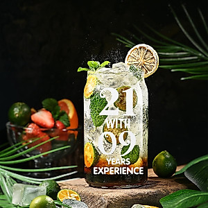 HAYOOU 30th Birthday Gifts for Her, 30th Birthday Cup, 30 Years Old Birthday Gifts for Women, Wife, Sister, Friends, Premium Laser Etched Engraved 16 Ounces Jar Drinking Glasses Cups