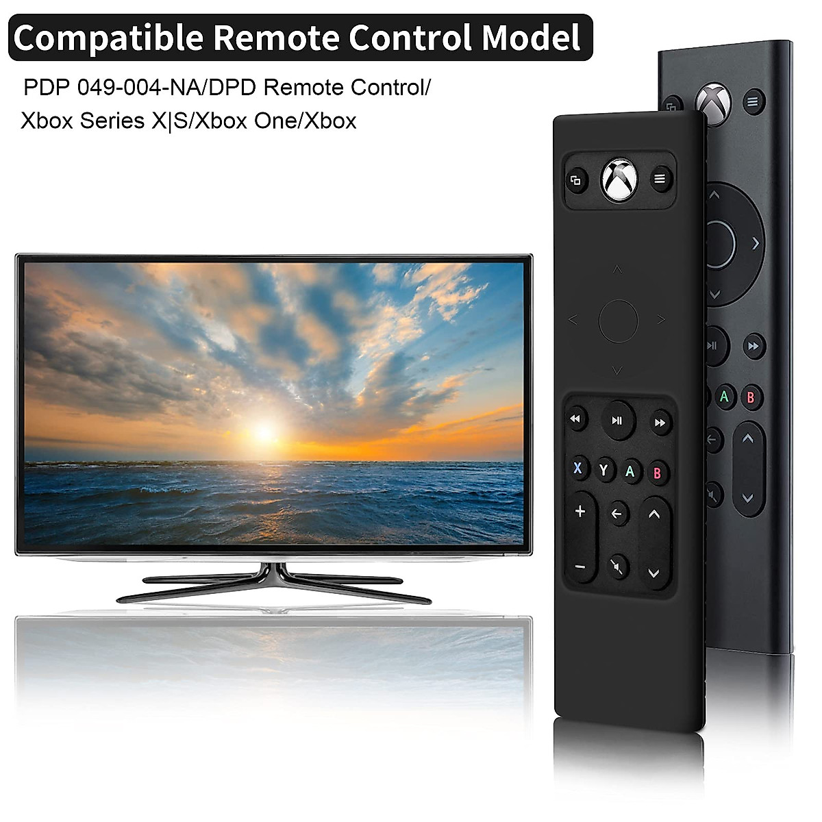 EVAHOM Silicone Case for PDP Gaming Multipurpose Media Remote Control: Xbox Series X,S/Xbox One/Xbox,Anti-Slip Shockproof Waterproof Remote Cover for PDP Xbox One,Protective Sleeve Black