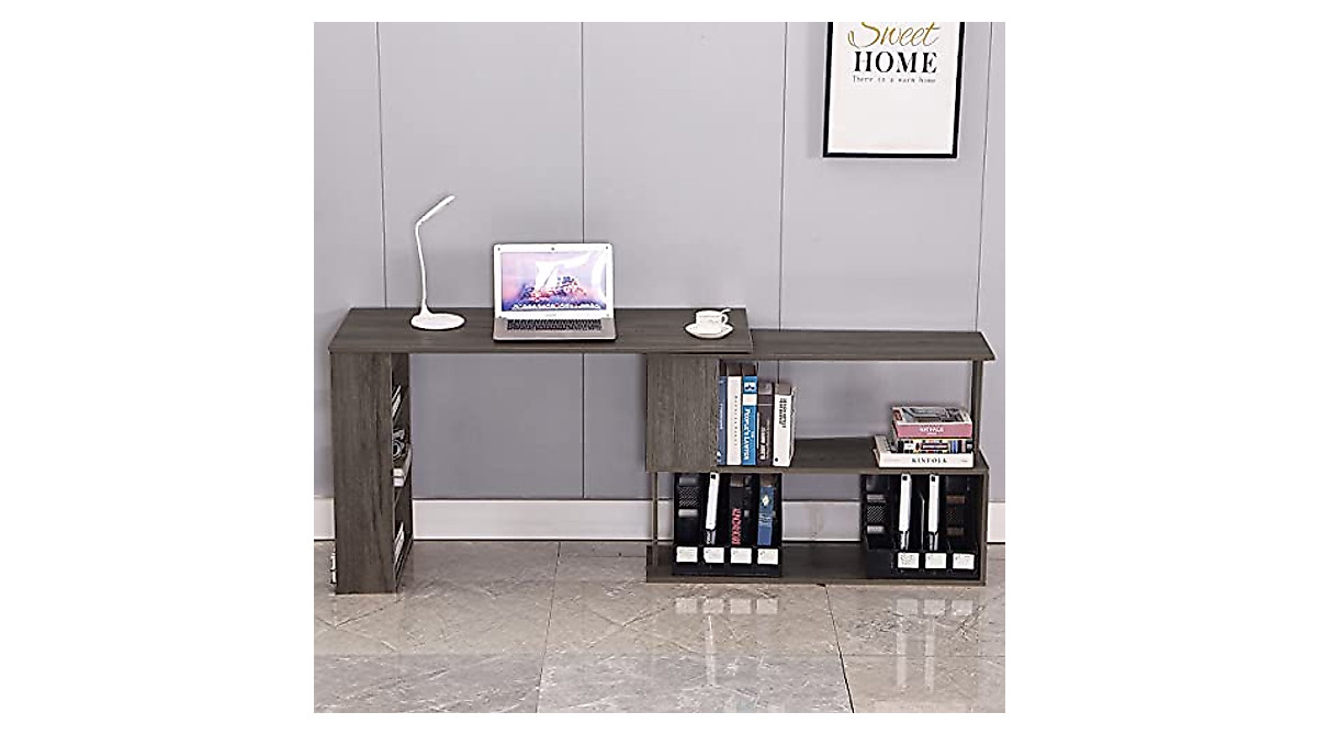 VANSPACE 360° Rotating L-Shaped Desk for Small Spaces