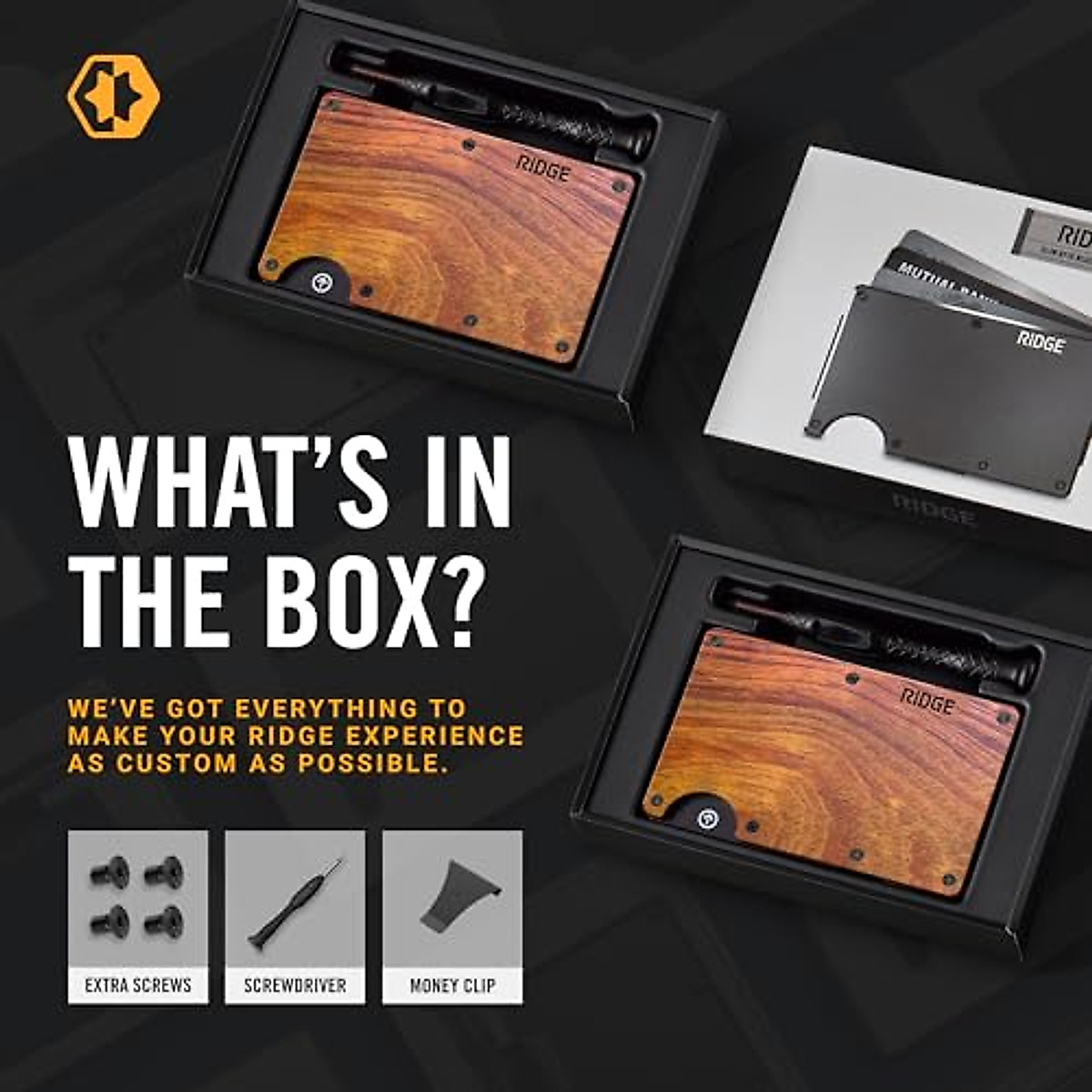 Ridge Wallets for Men - Slim Minimalist Wallet For Men, Front Pocket Wallets for Men, RFID Wallet For Men - Card Holder Wallet (Mopane)