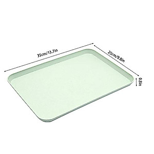 Dinner Tray, Unbreakable Lunch Tray, Decorative Food Serving Tray, Coffee Table Tray, Wheat Straw Tray Tea Platter for Couch, Party, Dining, Picnic, Snack, Appetizer (Pink)