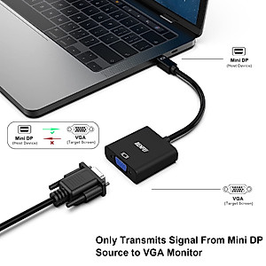 BENFEI Mini DisplayPort to VGA Adapter, Mini DP Display Port to VGA (Thunderbolt Compatible) Male to Female Adapter for ThinkPad SurfacePro PC