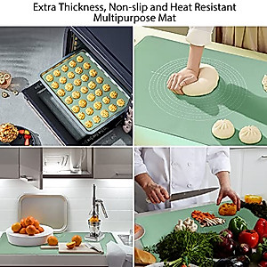 Silicone Baking Mat Extra Large Non-stick Baking Mat With High Edge, Food Grade Silicone Dough Rolling Mat For Making Cookies, Macarons, Multipurpose Mat, Countertop Mat, Placemat (16"X24")