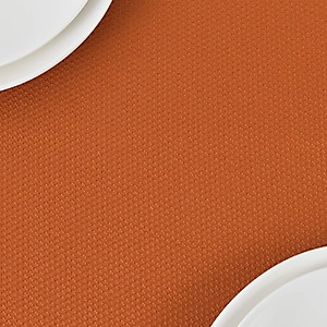 maxmill Rectangle Textured Tablecloth Waterproof Spillproof Wrinkle Free Table Cloth, Kitchen Dining Tabletop Thanksgiving Decoration, Table Cover for Outdoor and Indoor, 52 x 70 Inch, Rust