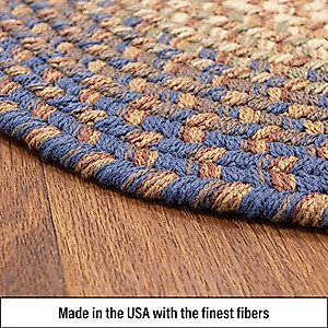 Super Area Rugs Classic Hartford Soft Blue & Cream Braided Rug Made in USA,2' X 3' Oval