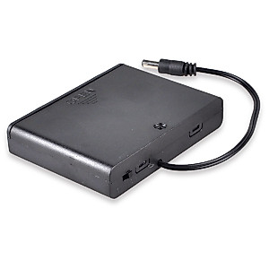 HTTX 9V AA Battery Pack with Leads, 6 x 1.5v AA Battery Case Holder, Battery Storage Box with ON/OFF Switch and 5.5mm x 2.1mm DC Plug