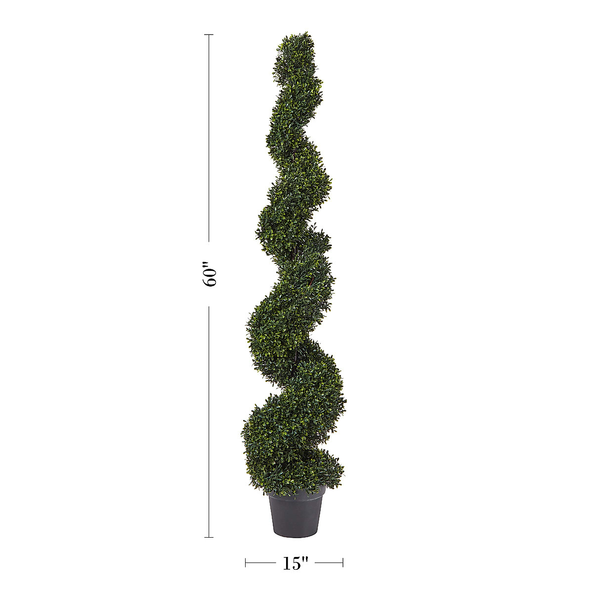 Home Artificial Spiral Tree-Faux Boxwood Topiary Plant with Weighted Pot for Indoor or Outdoor, Office, 60-in, Green