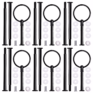 15 Inches 3-Tier Cupcake Black Stand Hardware Fittings, Metal Mold Circular Holder DIY Making for Fruit Plate Cake Stand Snack Tray Replacement Parts Tea Party Wedding Decor (6 Sets - Black Round)