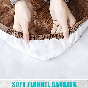 Smiry Rectangle Picnic Tablecloth, Waterproof Elastic Fitted Table Covers for 6 Foot Tables, Wipeable Flannel Backed Vinyl Tablecloths for Camping, Indoor, Outdoor (Brown, 30x72 Inches)