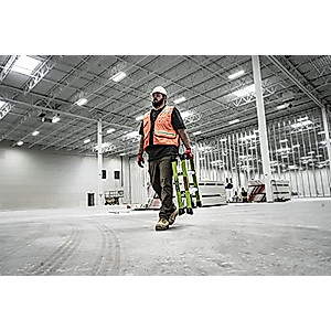 Little Giant Ladders, Sure Step, 3-Step, Double-Sided Step Stool, Fiberglass, (11953), Type 1AA, 375 lbs Weight Rating, Hi-viz Green