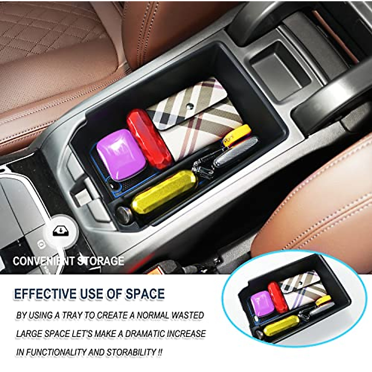 Center Console Organizer for BMW X3 X4 2018+ Automotive Consoles & Organizers BMW X3 X4 Accessories Armrest Storage Box Glove Tray Compatible with 2018 2019 2020 2021 2022 2023 BMW X3 G01 X4 G02