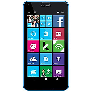 Microsoft Windows Lumia 640 LTE Black 8GB 5" RM-1073 (Cricket LOCKED) Cyan Blue