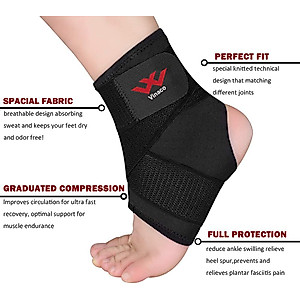Vinaco 2 Pack Breathable & Strong Ankle Brace for Sprained Ankle, Stabilize Ligaments, Prevent Re-Injury for men & women with Adjustable Wrap, ankle support for men