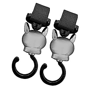 2Pcs Stroller Hooks Hooks Adjustable Multifunctional 360 Degree Rotate Accessories Holder Clips for Groceries Purse Diaper Bags
