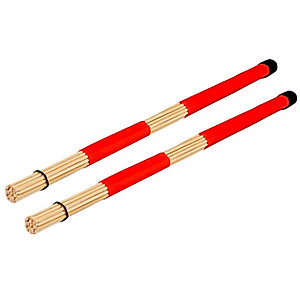 Jazz Drum Sticks Brushes Drumsticks Made of Bamboo. (Red)