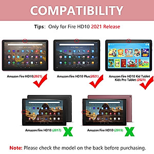 Touch Keyboard for All-New Kindle Fire HD10 Tablet&Fire HD10 Plus(Only Compatible 11th Generation,2021 Release) 10.1"-360° Rotatable Touchpad Keyboard Case,Thin&Protective for Fire HD10 Tablet(2021)