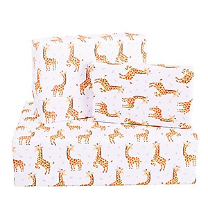 CENTRAL 23 - Wrapping Paper for Baby Boys - 6 Sheets of Birthday Gift Wrap for Girls - Giraffes - Animals - Recyclable