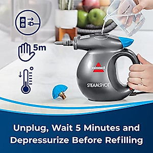Bissell SteamShot Hard Surface Steam Cleaner with Natural Sanitization, Multi-Surface Tools Included to Remove Dirt, Grime, Grease, and More, 39N7V