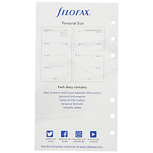 Filofax Personal Week on two pages English 2021 diary