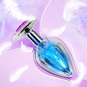 3 Size Solid Stainless Steel Suction Cup Realistic Classic Plug Double Headed (Purple)