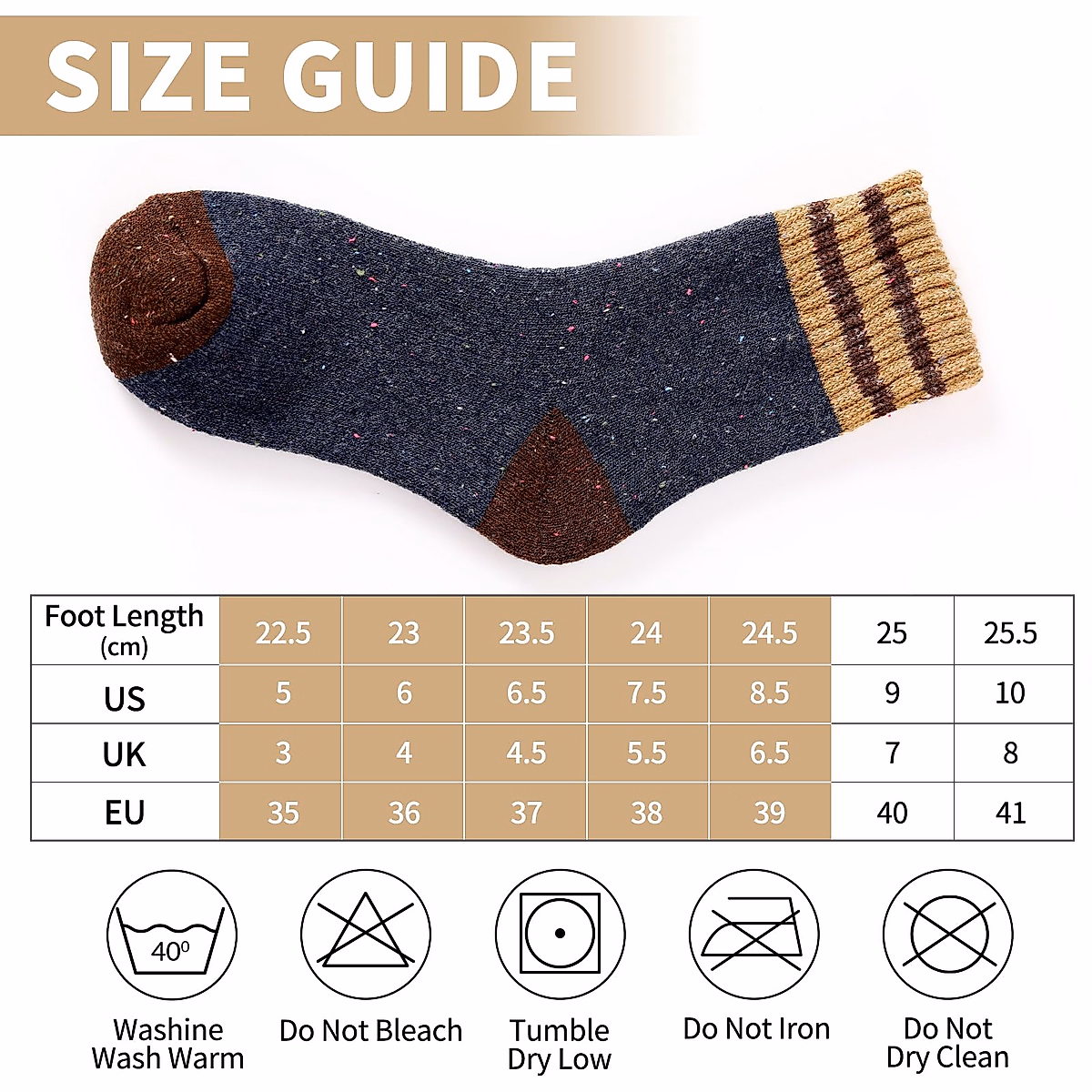 Wool Socks for Women - Womens Wool Socks Winter Socks for Men Warm Thick Knit Soft Cozy Casual Boots Crew Socks