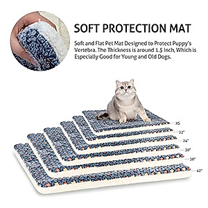 Mora Pets Ultra Soft Pet Bed Washable Dog Bed Crate Mat for Large Medium Small Dogs Reversible Fleece Dog Crate Kennel Pad Cat Pet Bed Liner 23 x 18 inch Dark Blue