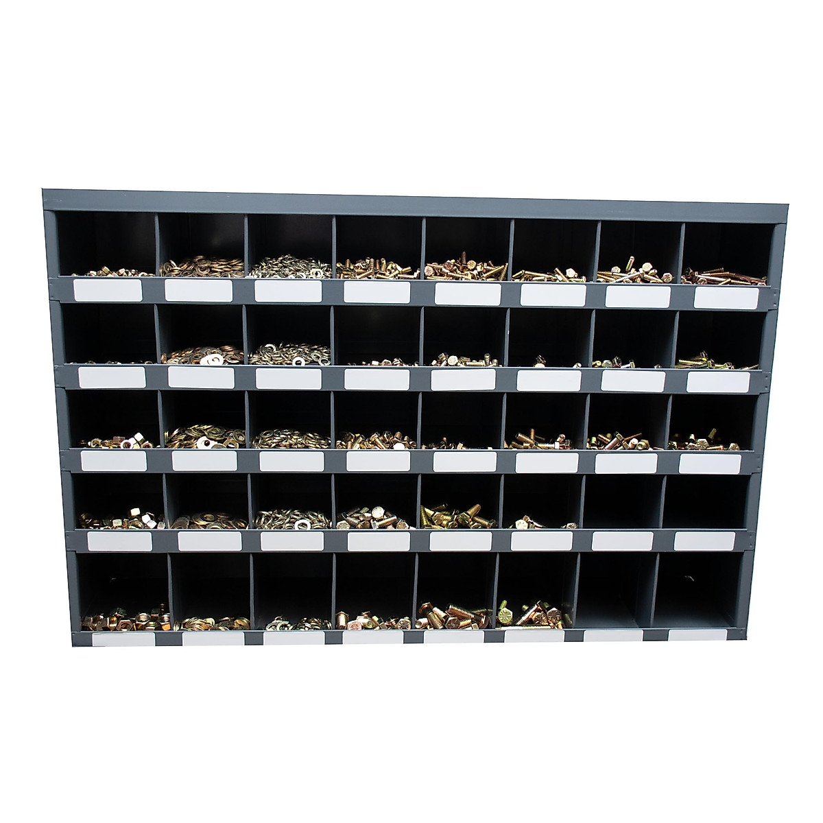2510 Piece Grade 8 USS Coarse Thread Bolt (Hex Head Cap Screw), Nut, and Washer Assortment with 40 Hole Bin