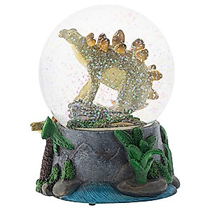 Elanze Designs Stegosaurus Dinosaur Friends 100MM Musical Dinosaur Snow Globe Plays Tune Born Free