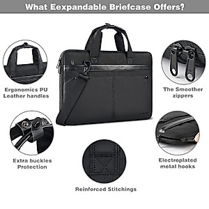 Z-MGKISS Laptop Bag, Computer Bag, Briefcase for Men, 15.6 Inch Laptop Bag Carrying Case, WaterproofTSA Messenger Shoulder Bag with Strap, Office College Laptop Bag for HP, Dell, Notebook, MacBook