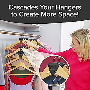Ruby Space Triangles Hanger Hooks, AS-SEEN-ON-TV, Cascade Hangers to Create Up to 3X More Closet Space, Easy to Use Slip-Over Design, Organize Shirts, Pants, Jackets, Heavy Coats, Accessories & More