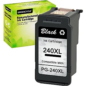 greencycle Re-Manufactured PG-240XL 240 XL Ink Cartridge Compatible for Canon PIXMA MX372 MX432 MX452 MG3520 MG2220 MG3220 (Black, 1 Pack)