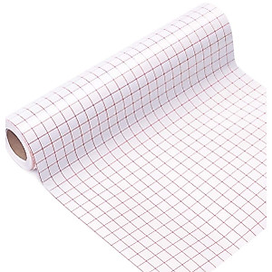 Transfer Tape for Vinyl - 12" X 10 Feet Roll w/Grid- Good Alignment for Cameo Silhouette Cricut Self Adhesive Vinyl for Decals, Walls, Signs, Windows and Smooth Surfaces