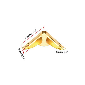 uxcell Metal Book Corner Protectors Edge Cover Guard 22 X 22 X 6mm Gold Tone 30pcs
