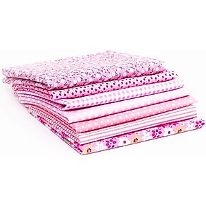 7Pcs Assorted Fat Quarter Bundle Quilt Quilting Cotton Fabric Sewing DIY Set ()