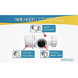 MAKHOON 9-100-3008 Replacement for Polaris 360 UWF Wall Connector Complete w/Black Relief Valve Part 9-100-3008