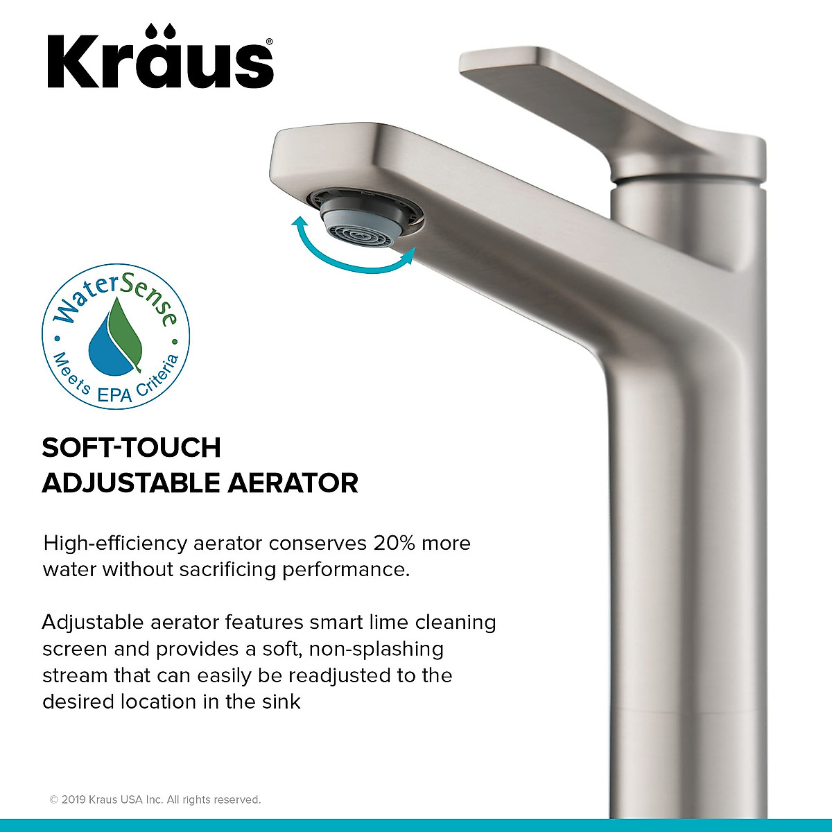 KRAUS Indy Single Handle Vessel Bathroom Faucet in Chrome, KVF-1400CH