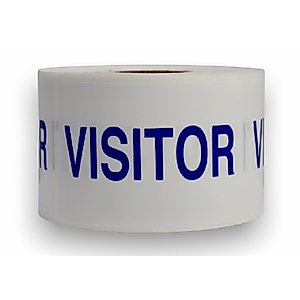Blue Visitor (only Text) Stickers 2x3-inch Name Tag Visiting Identification Self Adhesive Labels 1 Roll of 500