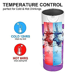 TUMBTU Bitch be Gone Insulated Skinny Tumblers Funny gift 20oz - Reusable Stainless Steel Water Bottle for Hot & Cold Drinks Tea Cup Iced Coffee Travel Cup Coffee Mug with Lid Fake Nozzle