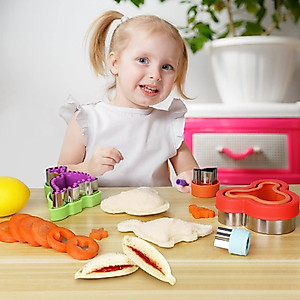 36pcs Sandwich Cutter and Sealer for Kids, Cookie Cutters, Food Picks, Cute Lunch Bento Accessories for Kids, Cookie Cutter, Dinosaur Mickey Mouse Unicorn Shapes Uncrustables Sandwich Maker