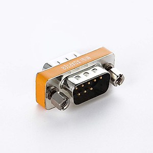 Arnorin DB9 Null Modem Adapter Male to Male Slimline Data Transfer Serial Port Adapter 2 Pack