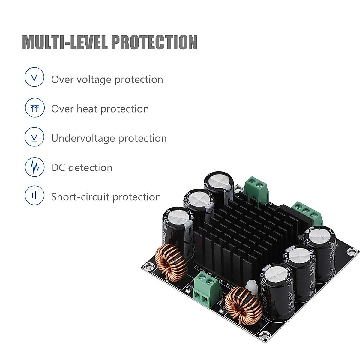 Tosuny 12-28V 420W TDA8954 Subwoofer Digital Power Amplifier Board,Digital Amplifier Board Single Channel Higher Efficiency Mono Amp Board.