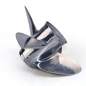 CAPTAIN 4 Blades Stainless Steel Boat Propeller fit Mercury, 13 Diameter x 19 Pitch, 15 Spline Tooth Outboard Engines Motor Prop, OEM RH Propellers for 40 50 70 Force 75 80 90 100 115 125 140 HP