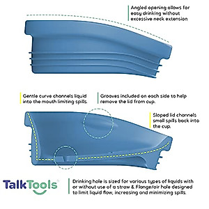 TalkTools ITSY Silicone Training Cup – Mini Straw Cup for Baby - Anti Leak, Spill Proof and BPA Free Cup with Straw Insertion for Kids (Ocean)