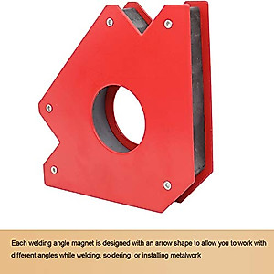 6 Pcs Arrow Welding Magnet, Welding Magnet Set for Metal Working 25, 50, and 75 Lbs Strength Magnetic Welding Holder, 45,90,135,180Degree Angle Fits for welding, soldering, assembling