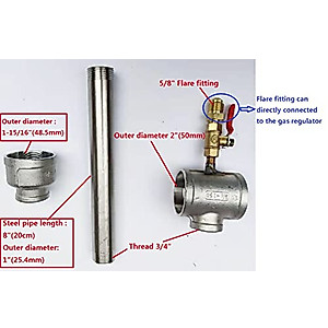 LSMIITTH Propane Gas Forge Furnace Burner, High Pressure Cast-Iron Burner Head, Burner Assembly Flame Control System, Propane Burner Replacement, Blacksmith Knife Making
